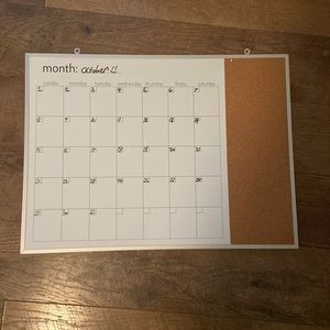 Wall Decor | Dry Erase Calendar With Cork Board Includes Colored ...